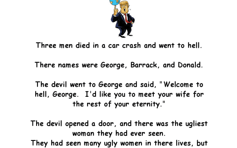 Funny Joke ‣ Three men die and go to hell